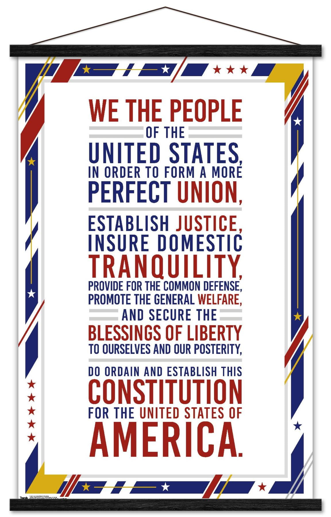 The United States Of America - Constitution Preamble Wall Poster with ...