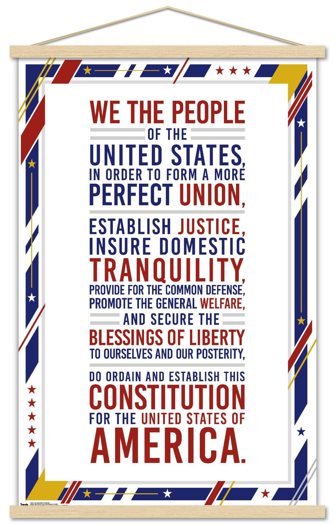 The United States Of America - Constitution Preamble Wall Poster with ...