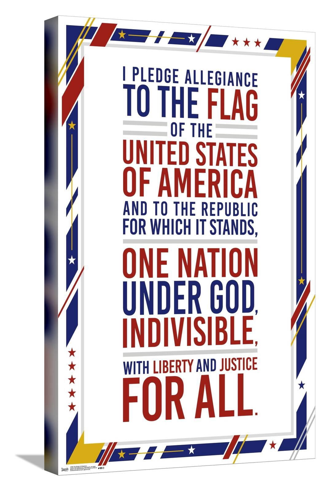 The United States Of America - Pledge Of Allegiance Canvas Wall Poster ...