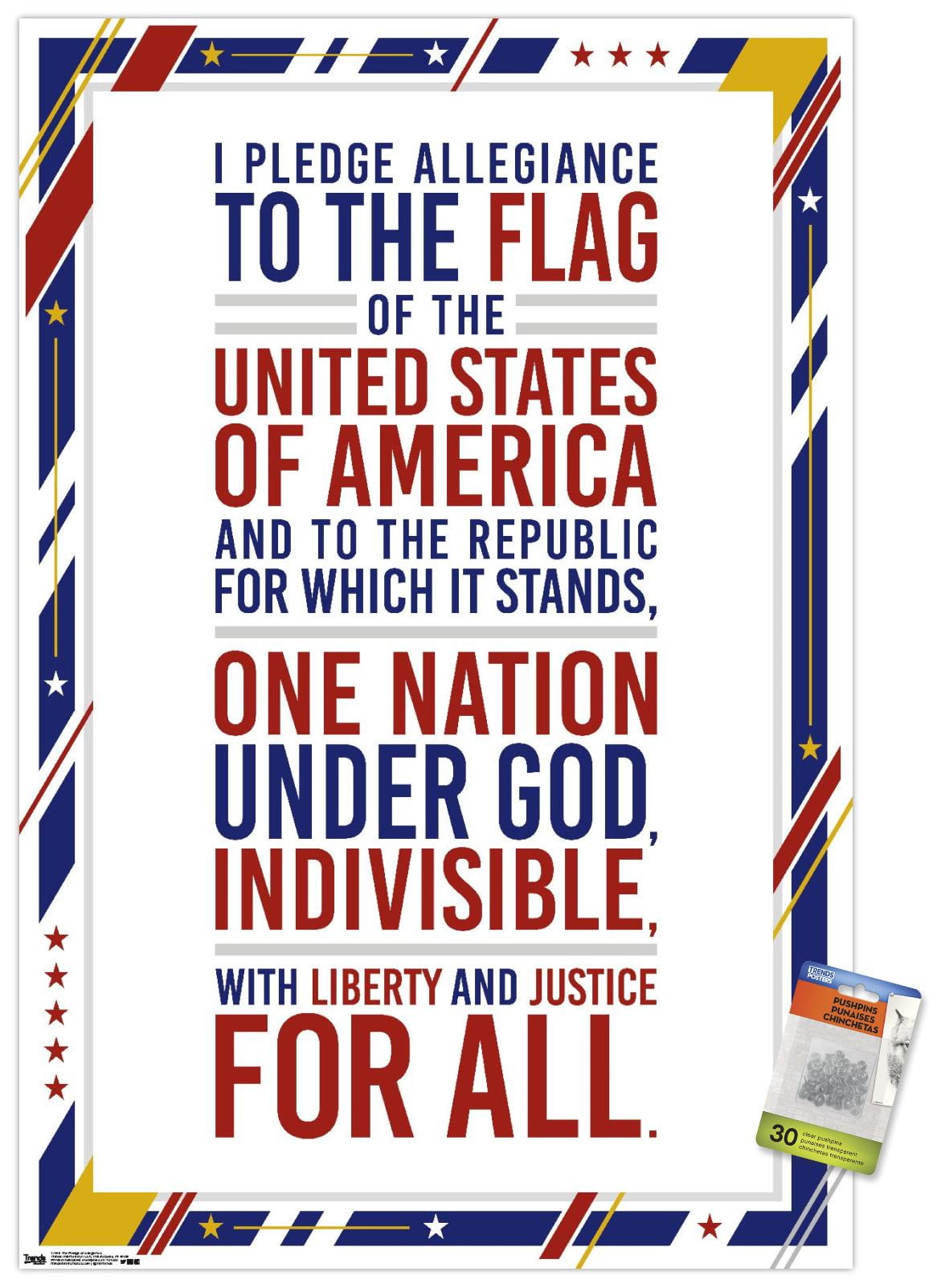 The United States Of America - Pledge Of Allegiance Wall Poster with ...