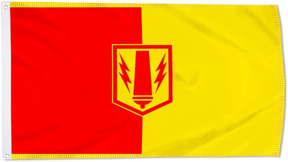 The United states Army 41st Field Artillery Brigade flag banner with 2 ...