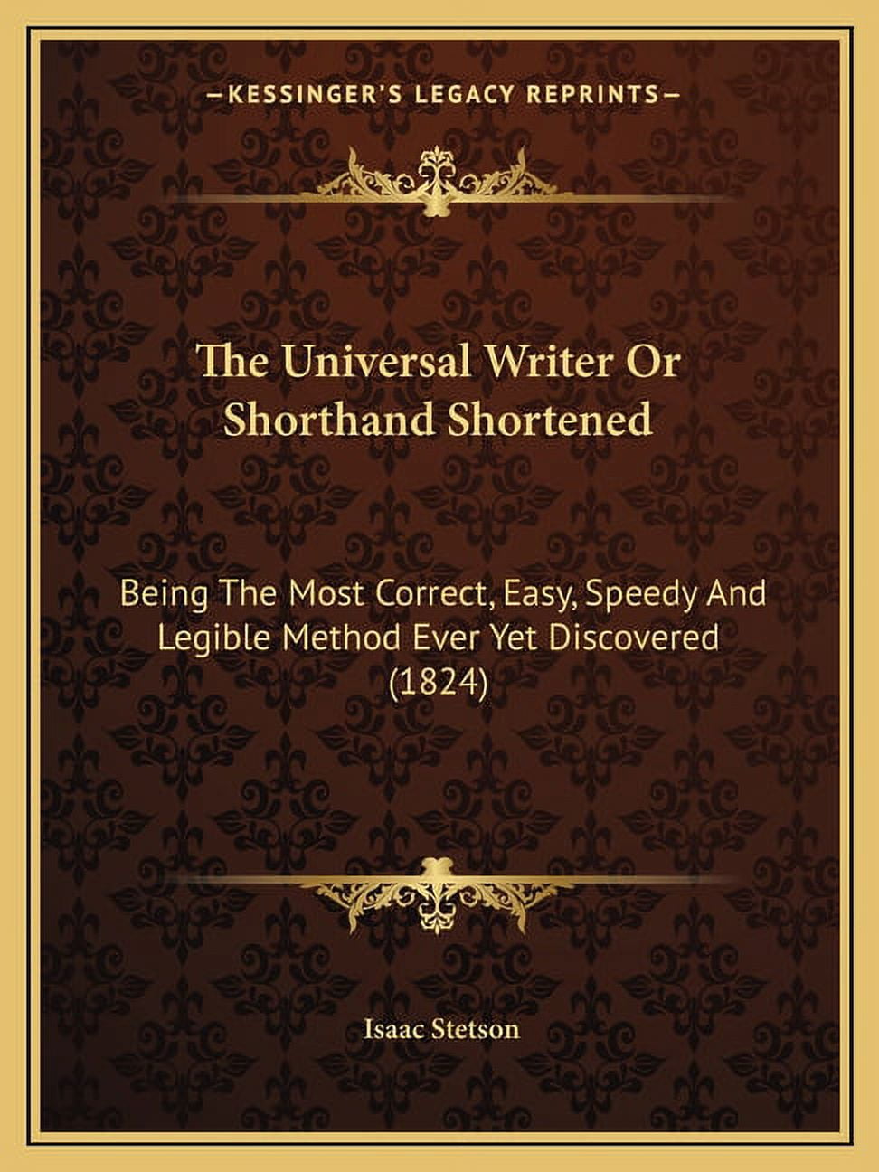 The Universal Writer Or Shorthand Shortened (Paperback) - Walmart ...