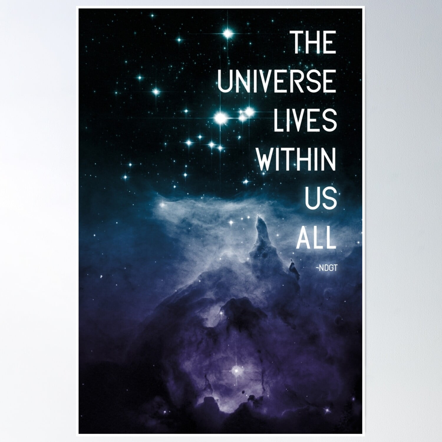 The Universe Lives Within Us All - Ndgt Quote Poster Wall Art, Modern Wall Decor, 16x24 UNFRAMED ...