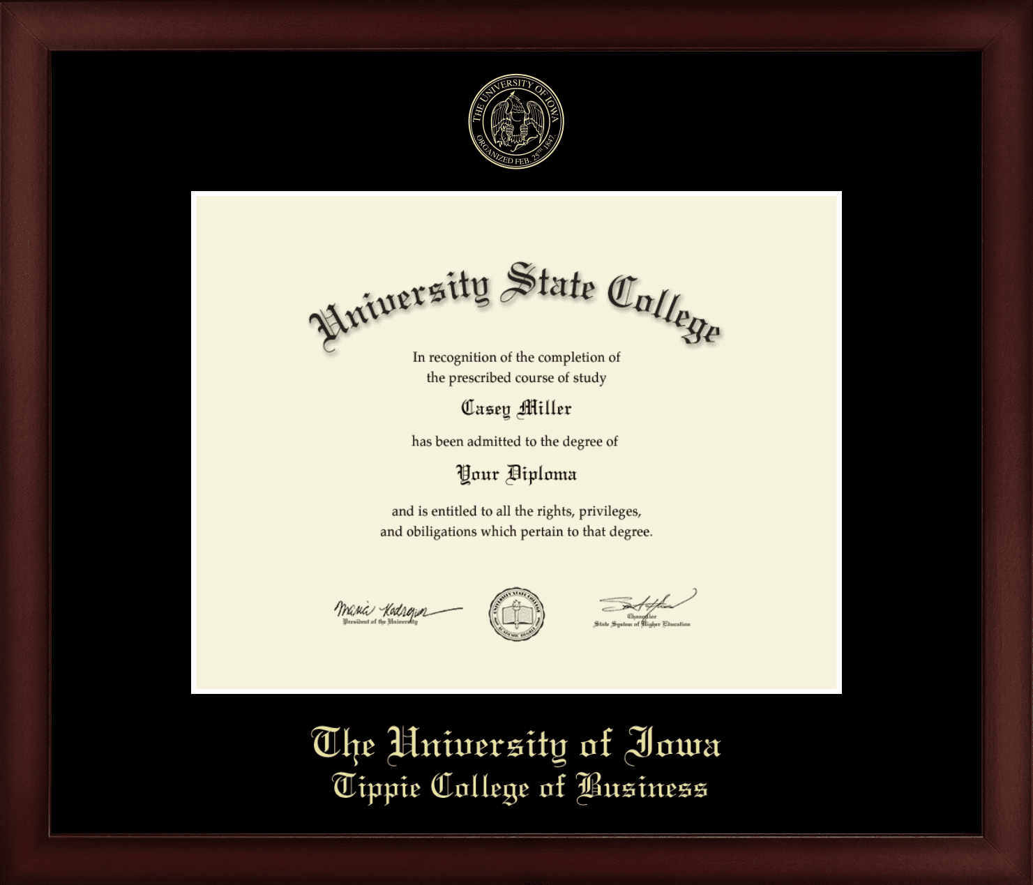 The University of Iowa Tippie College of Business Diploma Frame ...