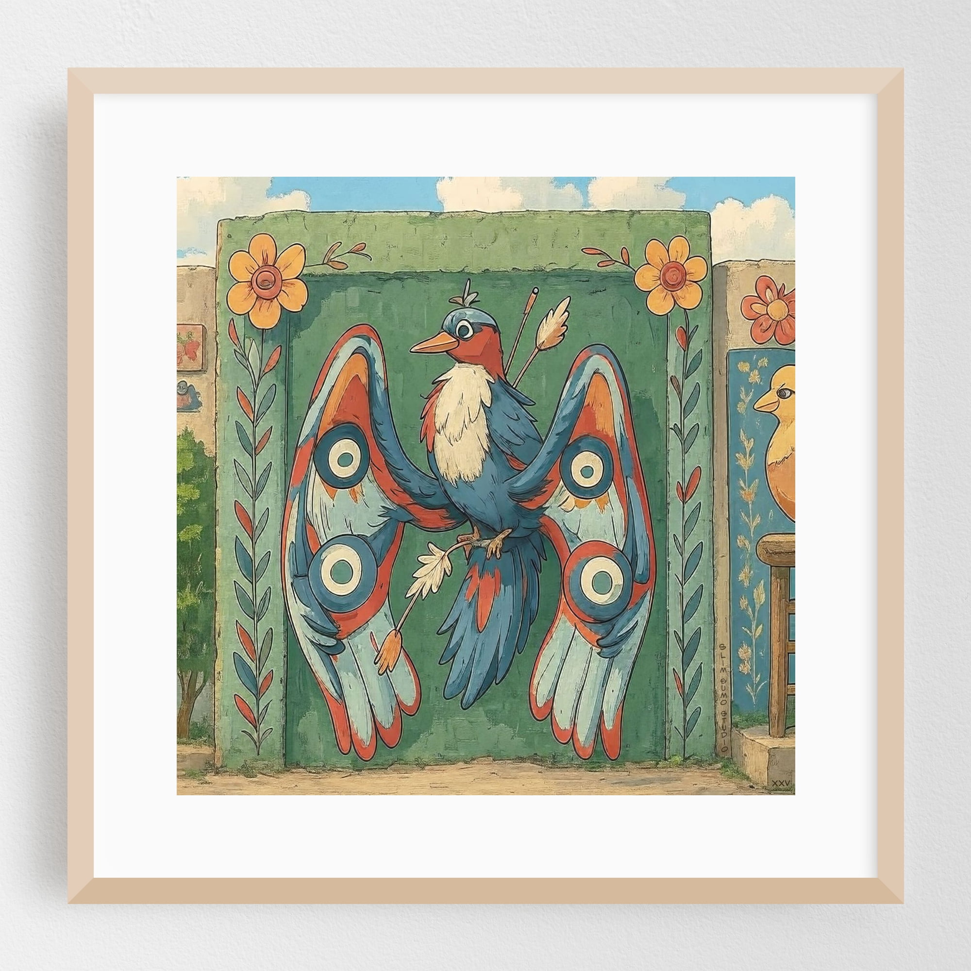 "The Unruly Bird". A Whimsical Bird Butterfly Mural" - Berg am Laim ...