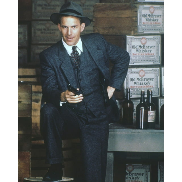 The Untouchables Kevin Costner posing with pistol gun and whisky ...