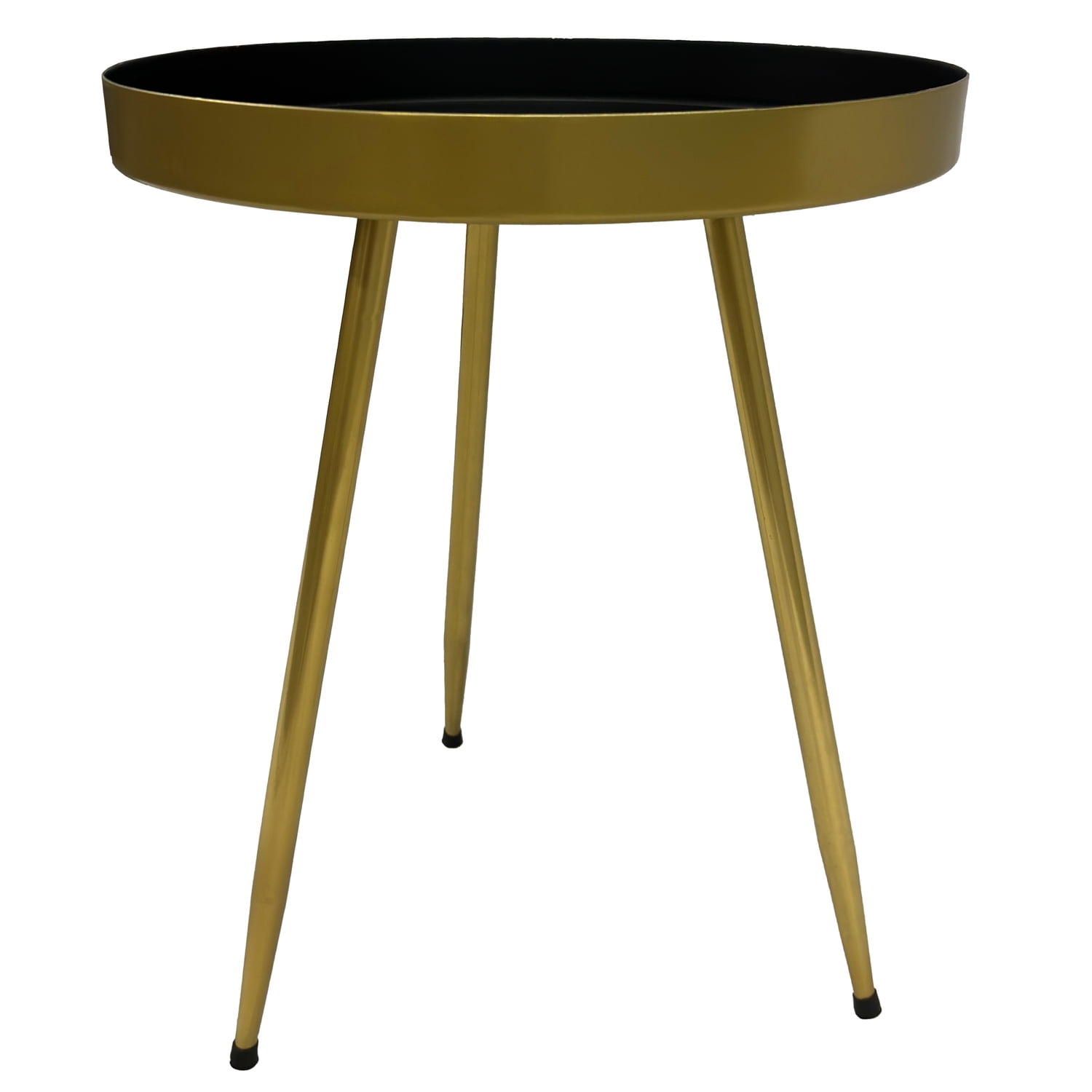 The Urban Port Enid 19 Inch Side End Table, Iron Brass Plating, Black ...
