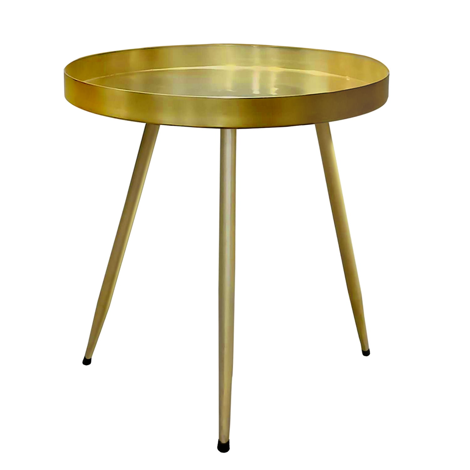 The Urban Port Enid 19 Inch Side End Table, Iron Brass Plating, Tray ...