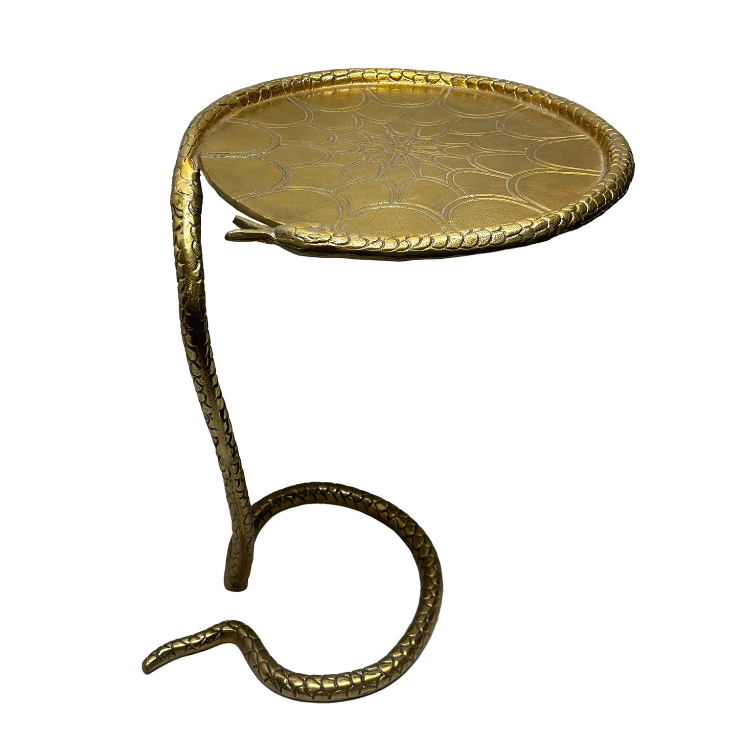 The Urban Port 22 Inch Side End Table, Handcrafted Textured Snake Skin ...