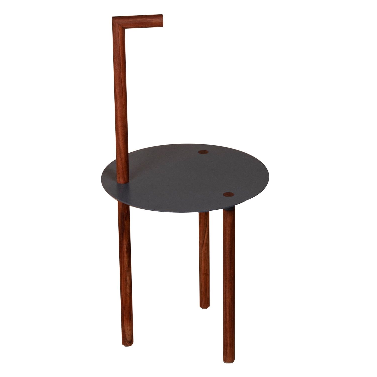 The Urban Port 29 Inch Round Metal Top End Table with Inbuilt Wooden ...