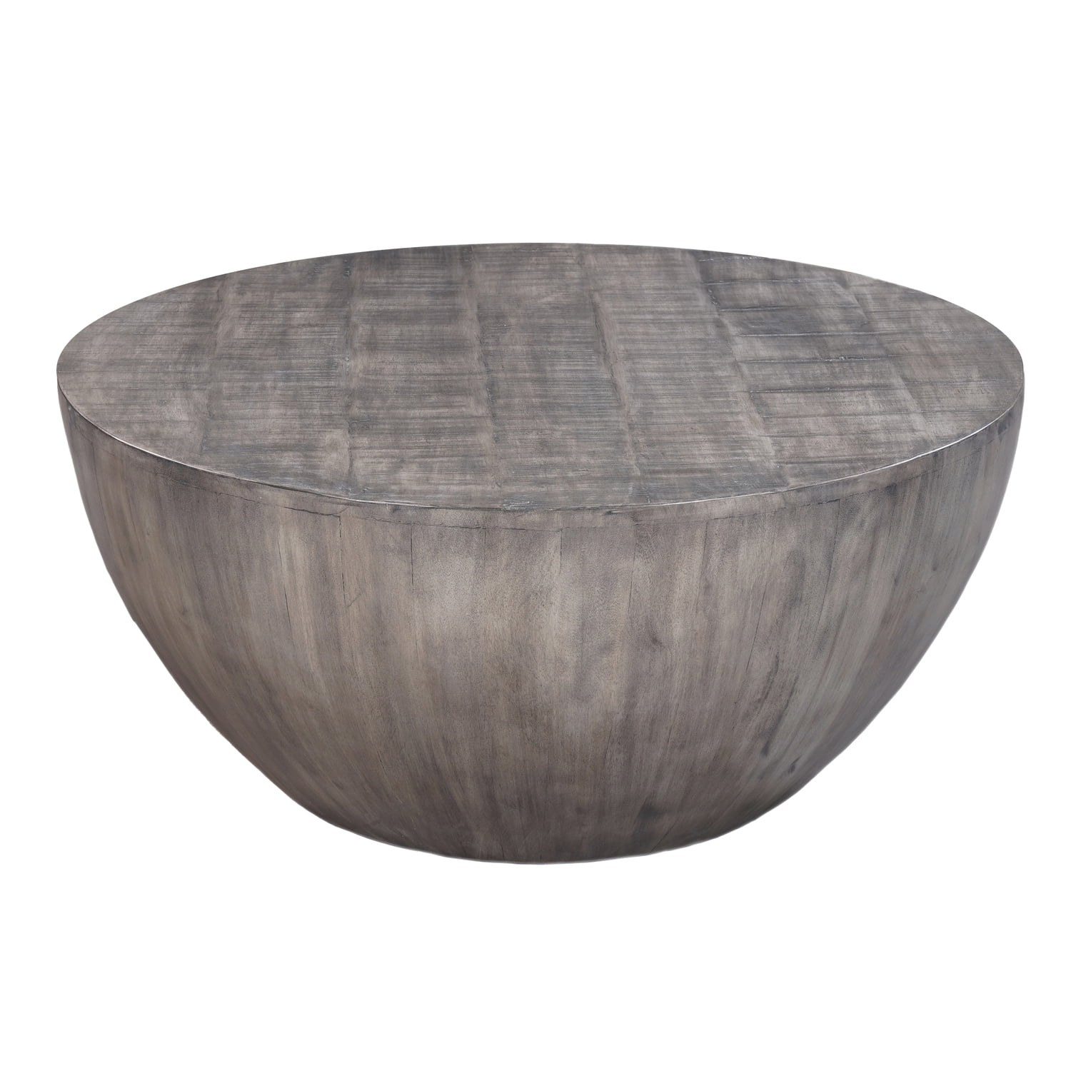 36 Inch Round Coffee Table- Handcrafted Drum Shape - Walmart.com