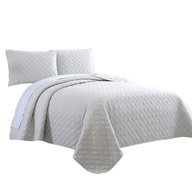 The Urban Port BM225800 Molde Diamond Quilted Coverlet Set, White ...