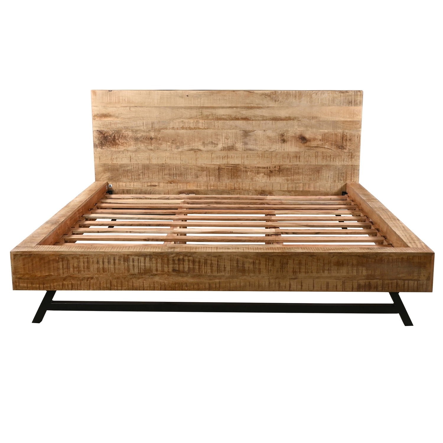 The Urban Port Bree King Platform Bed, Solid Headboard and Footboard ...