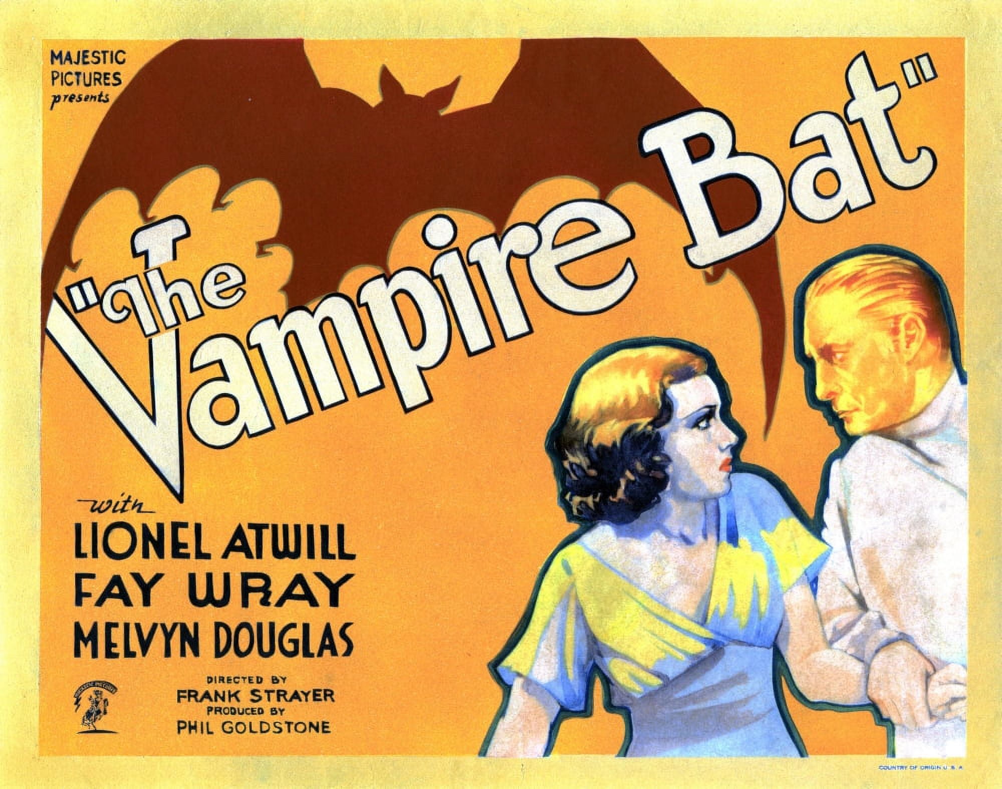 The Vampire Bat From Left Fay Wray Lionel Atwill 1933 Movie Poster ...