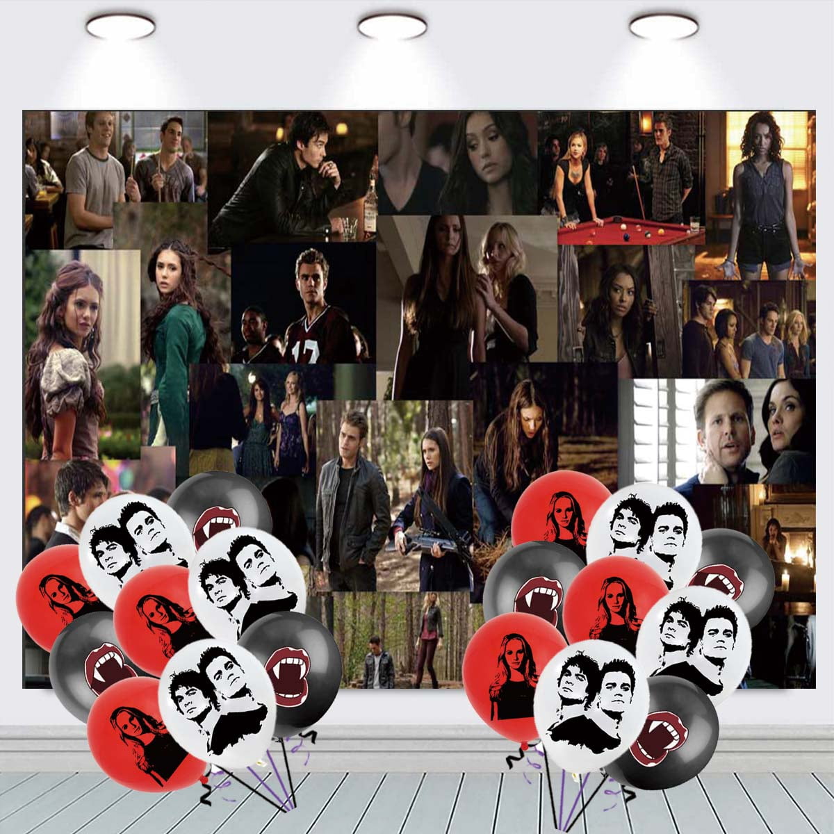 The Vampire Diaries Backdrop Banner Balloons Party Decorations Supplies ...