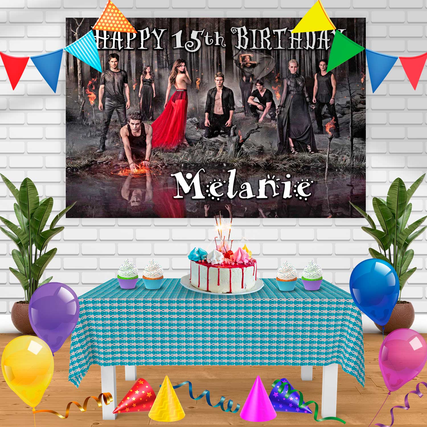 The Vampire Diaries Birthday Banner Personalized Party Backdrop ...