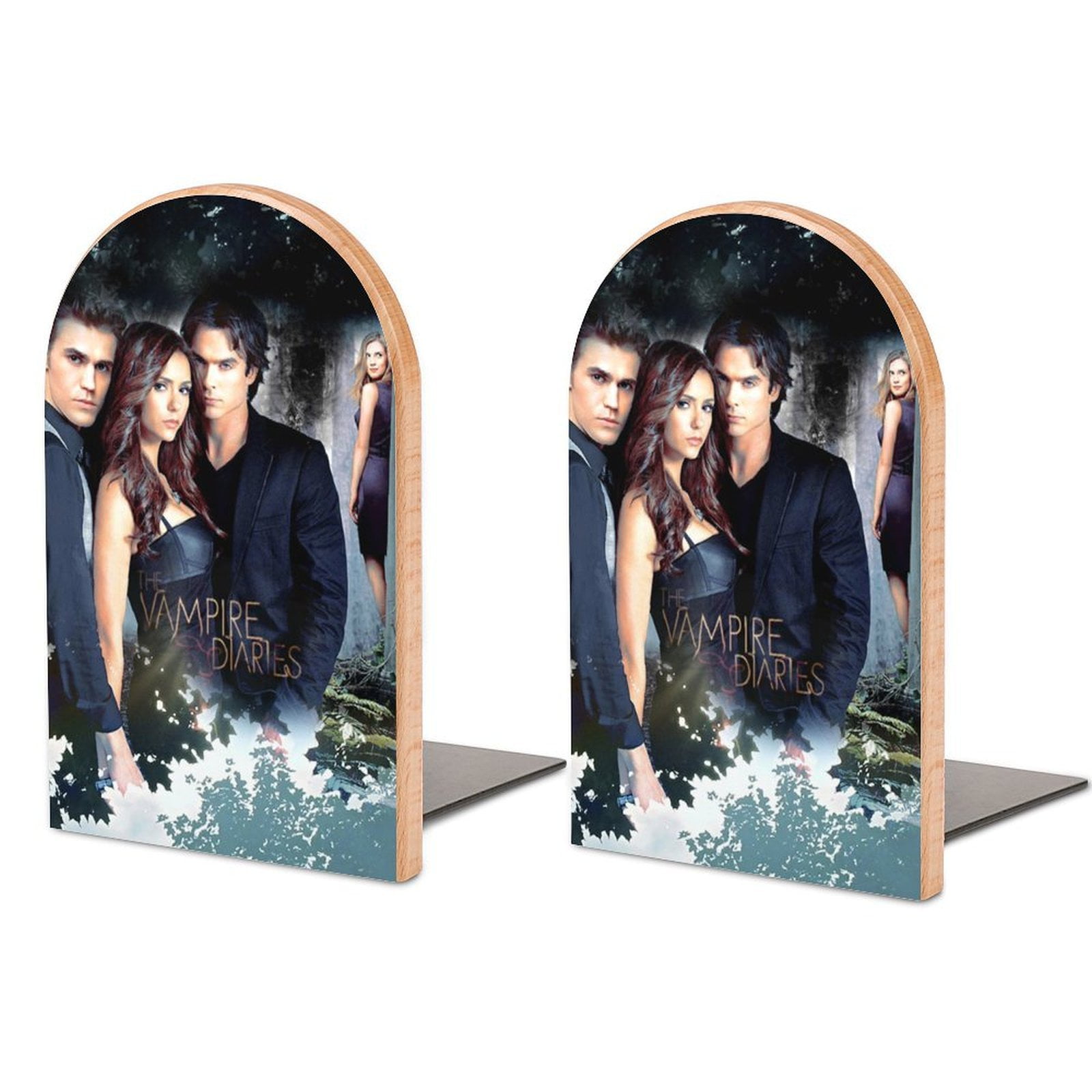 The Vampire Diaries Bookends Wood Book Divider Decor Shelves Non-Skid ...