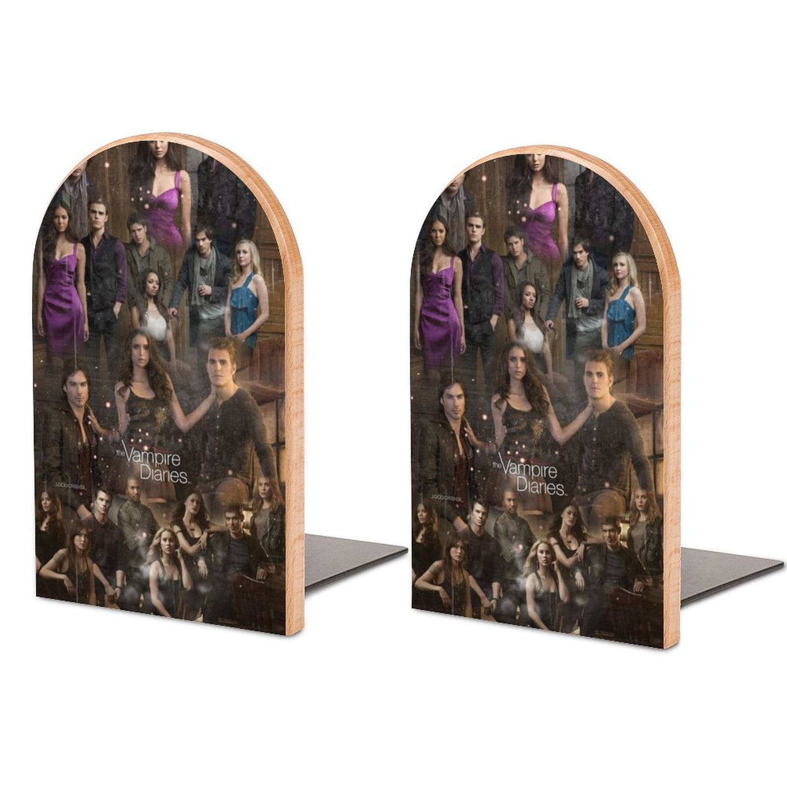 The Vampire Diaries Bookends Wood Book Divider Decor Shelves Non-Skid ...
