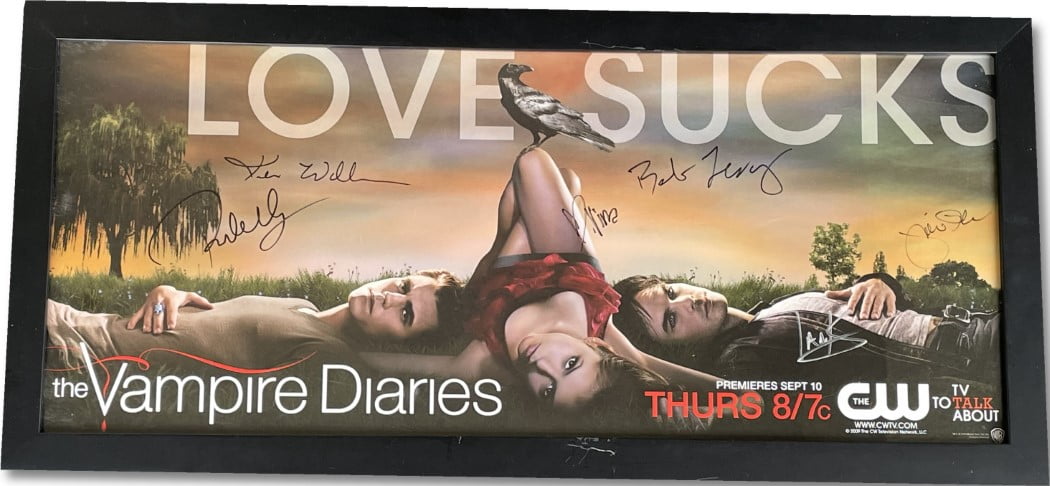 The Vampire Diaries Signed Cast Autographed 28x11 Photo Paul Wesley, +5 ...