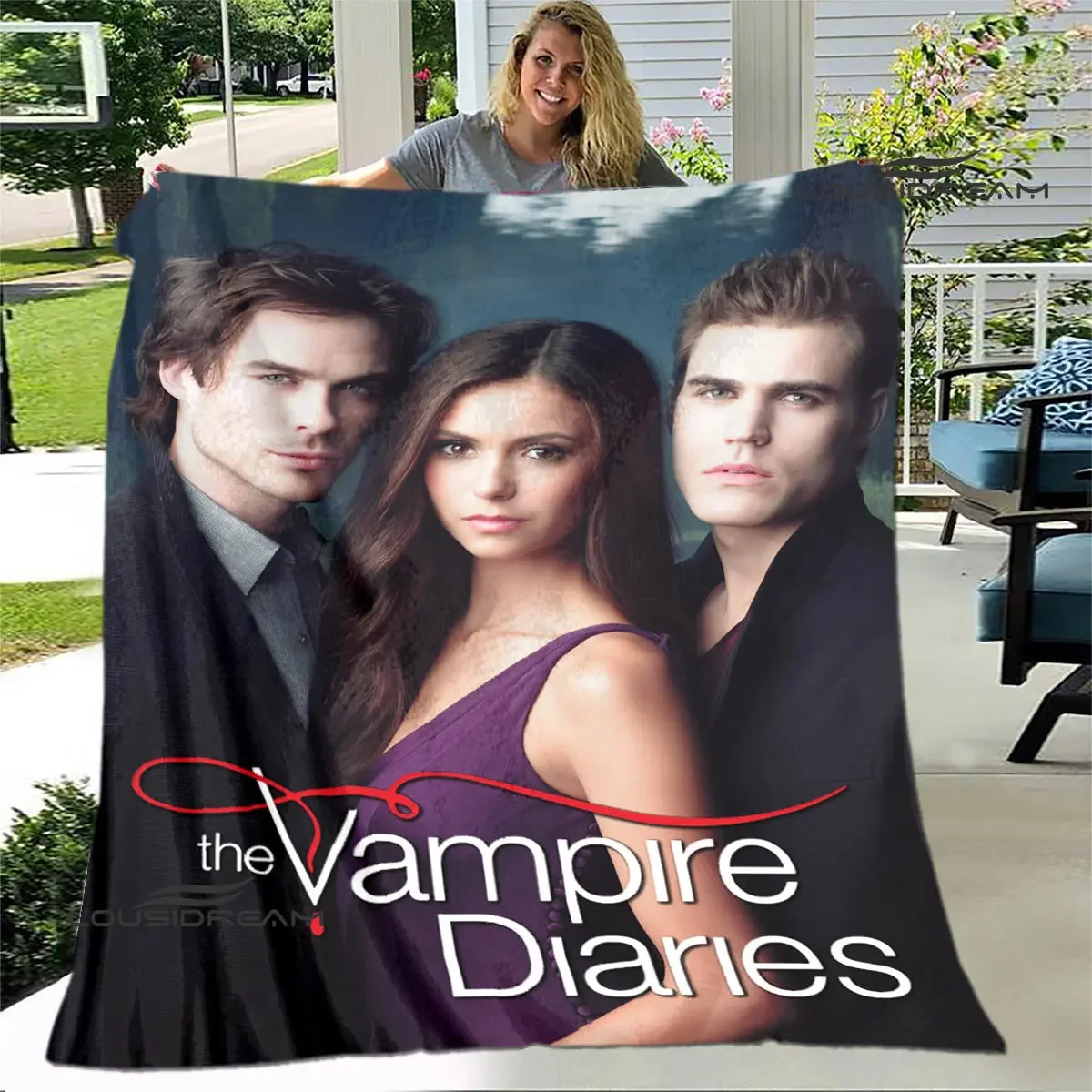 The Vampire Diaries Damon salvatore blanket flannel blanket home travel ...