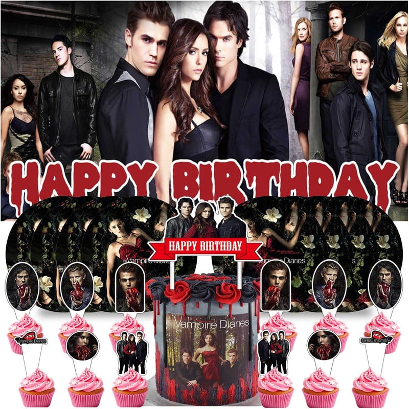The Vampire Diaries Party Decor Decorations Plates Background Cake ...