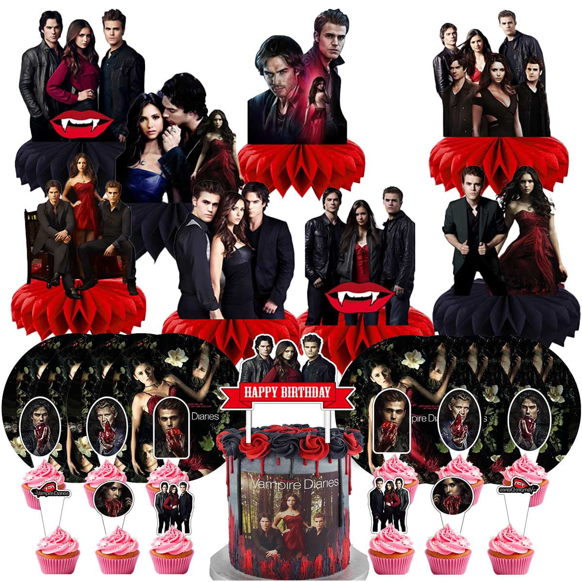 The Vampire Diaries Party Supplies Decor Plates Fans Decorations ...