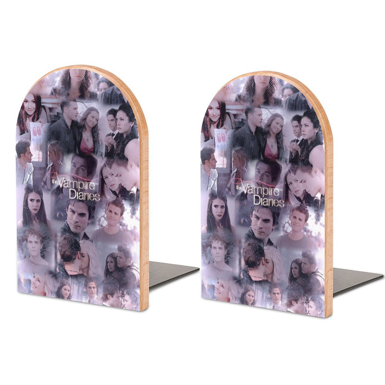 The Vampire Diaries Pattern Bookends Wood Book Divider Decor Shelves ...