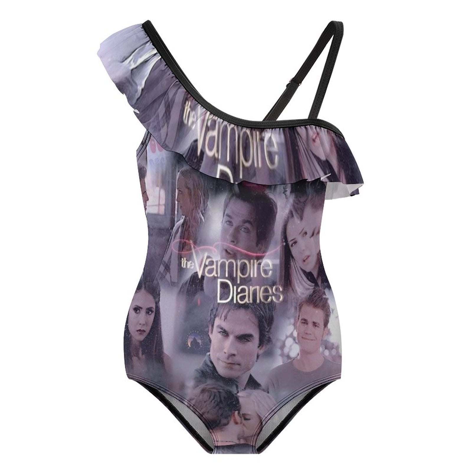 The Vampire Diaries Pattern One-Piece Swimsuit for Girls Adjustable One ...