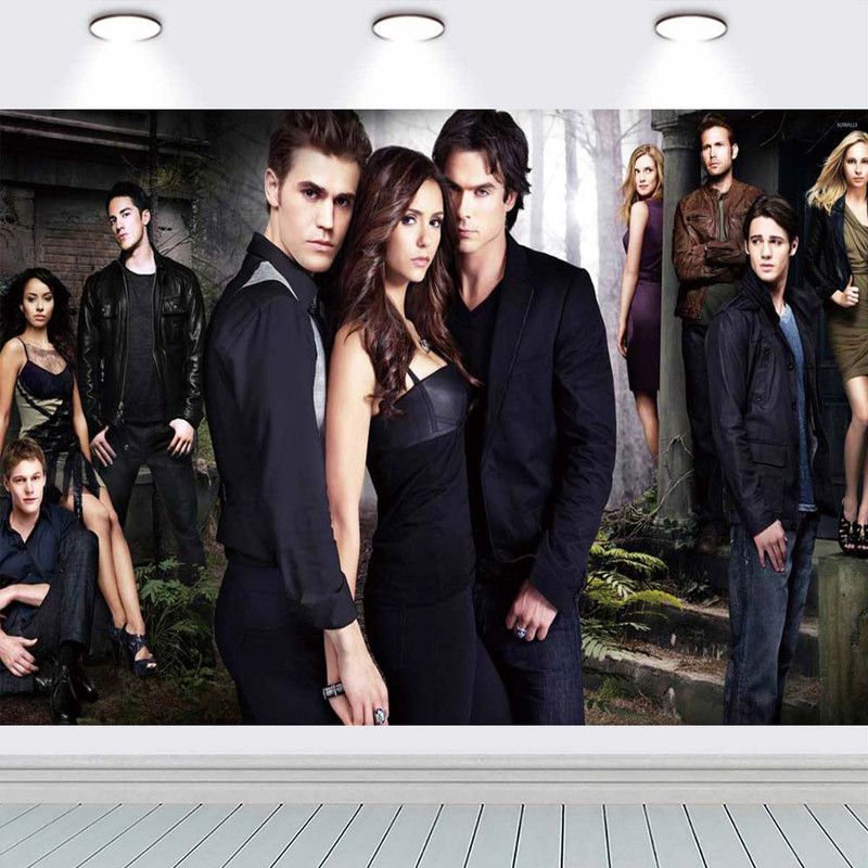 The Vampire Diaries Taspestry Wall Decor Birthday Banner Backdrop ...