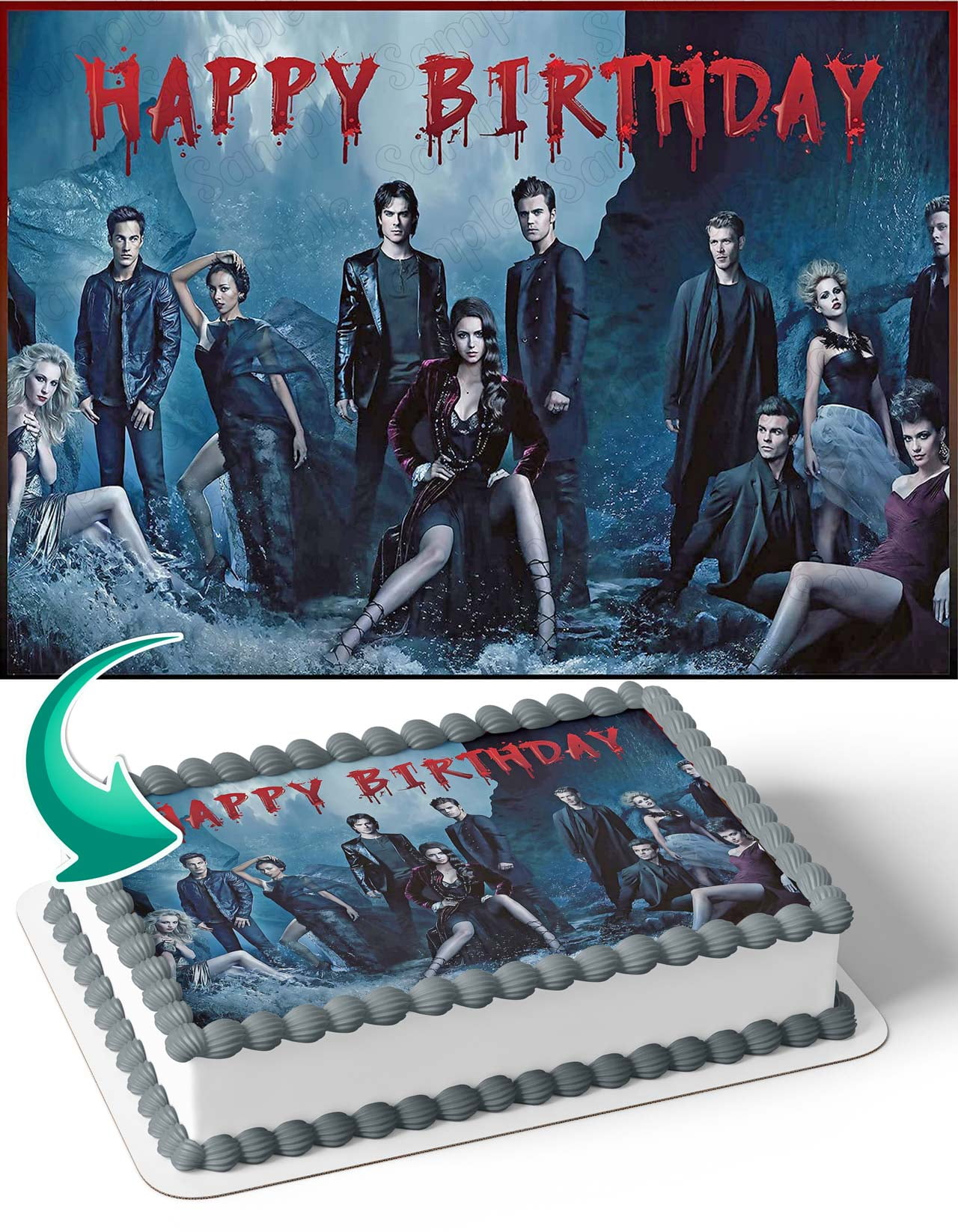 The Vampire Diaries VP Edible Image Cake Topper Personalized Birthday ...