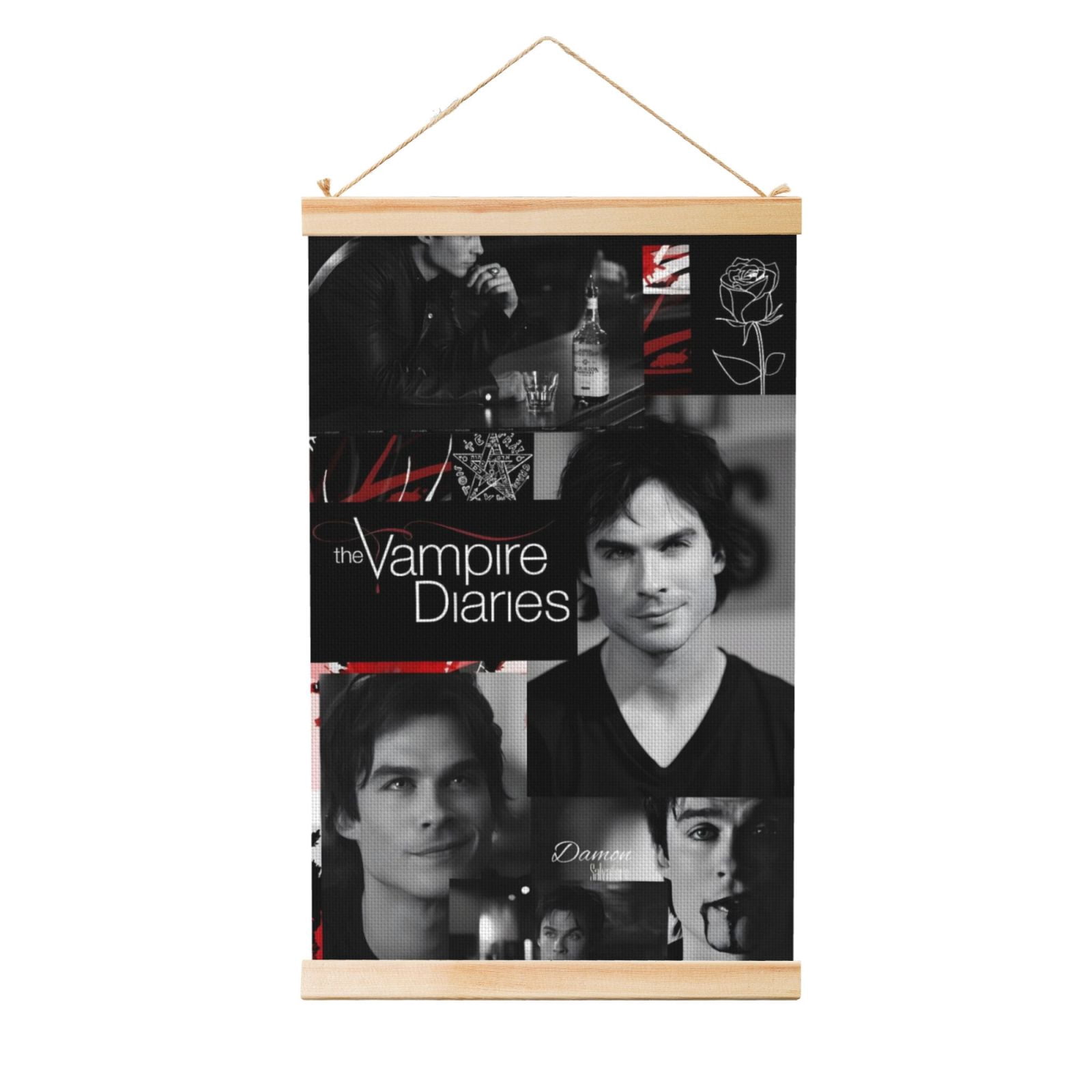 The Vampire Diaries Wall Art Wooden Shaft Hanging Banner Poster Scroll ...