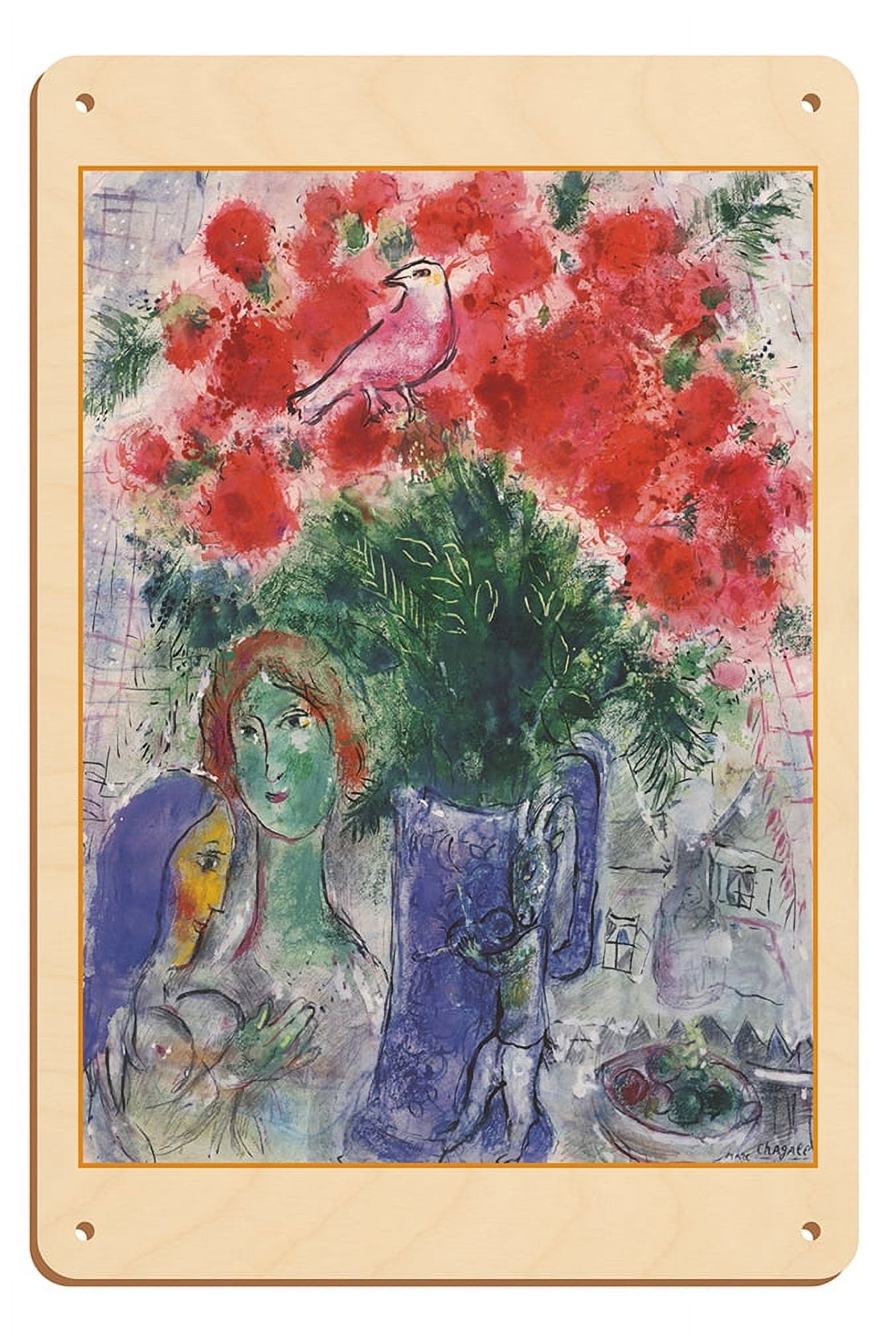 The Vase - From an Original Color Painting by Marc Chagall - 8 x 12 ...