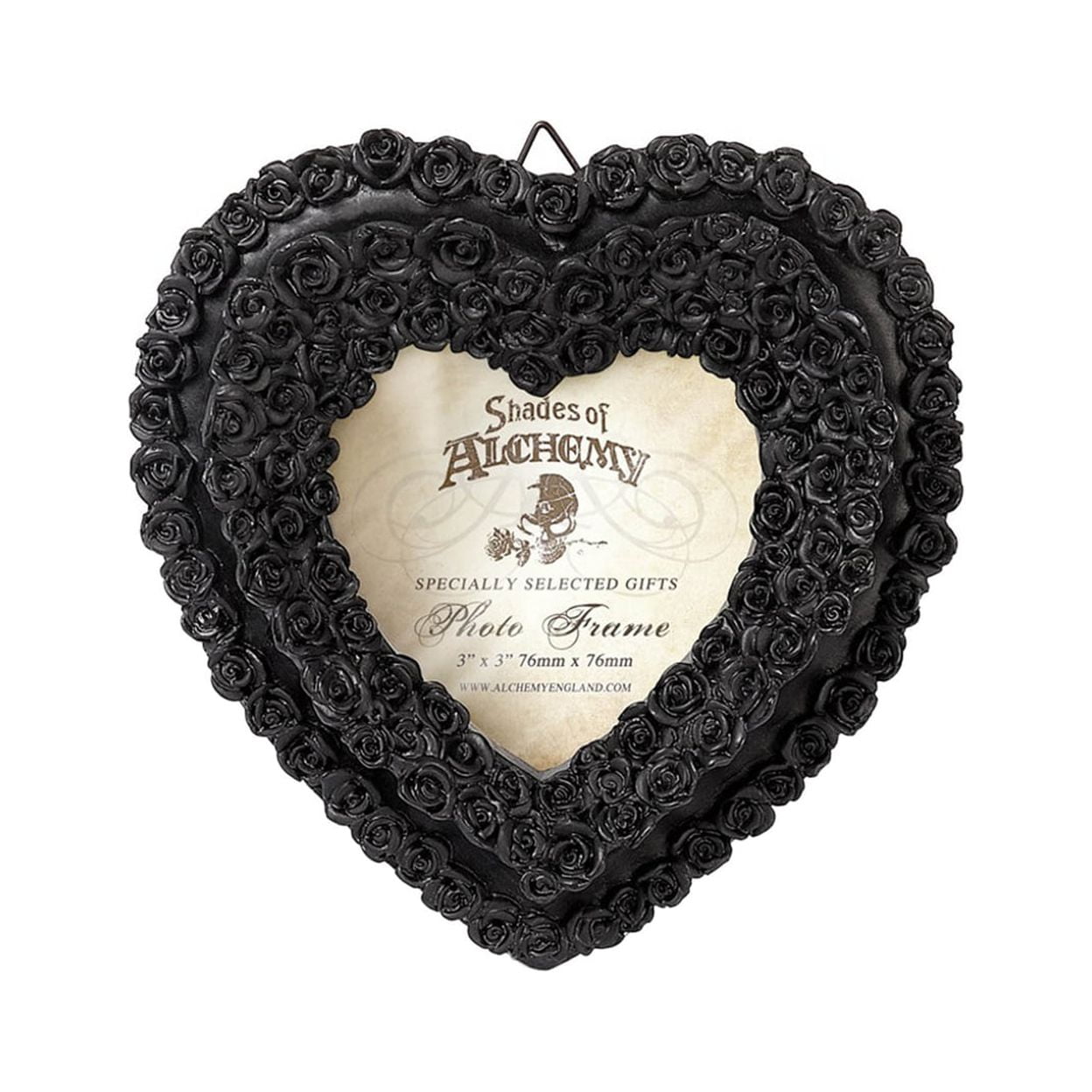 The Vault Resin Small Black Rose Heart Photo Frame - Walmart.com