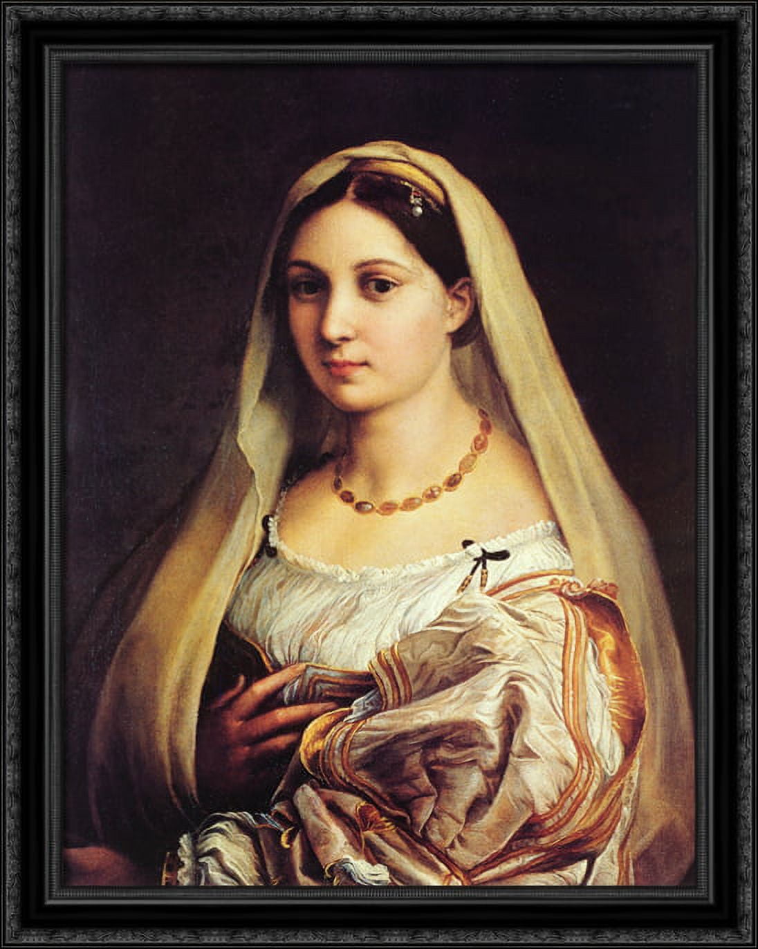 The Veiled Woman, or La Donna Velata 28x34 Large Black Ornate Wood ...