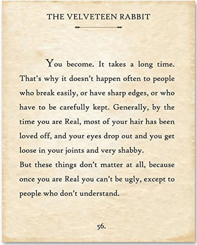 Velveteen Rabbit - 11x14 Unframed Typography Book Page Print - Great ...