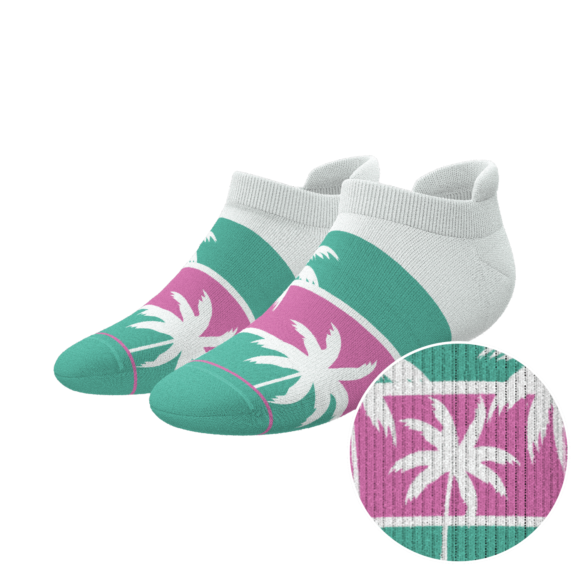 The Venice Beach - Shinesty Palm Trees Heel Hammock Ankle Socks Large ...