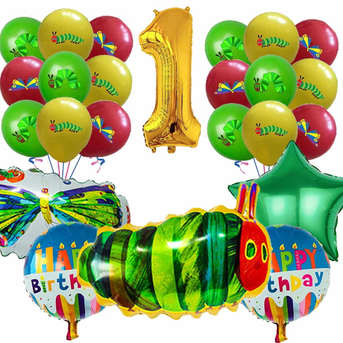 The Very Hungry Caterpillar Balloons Party Supplies 1st Big Number ...