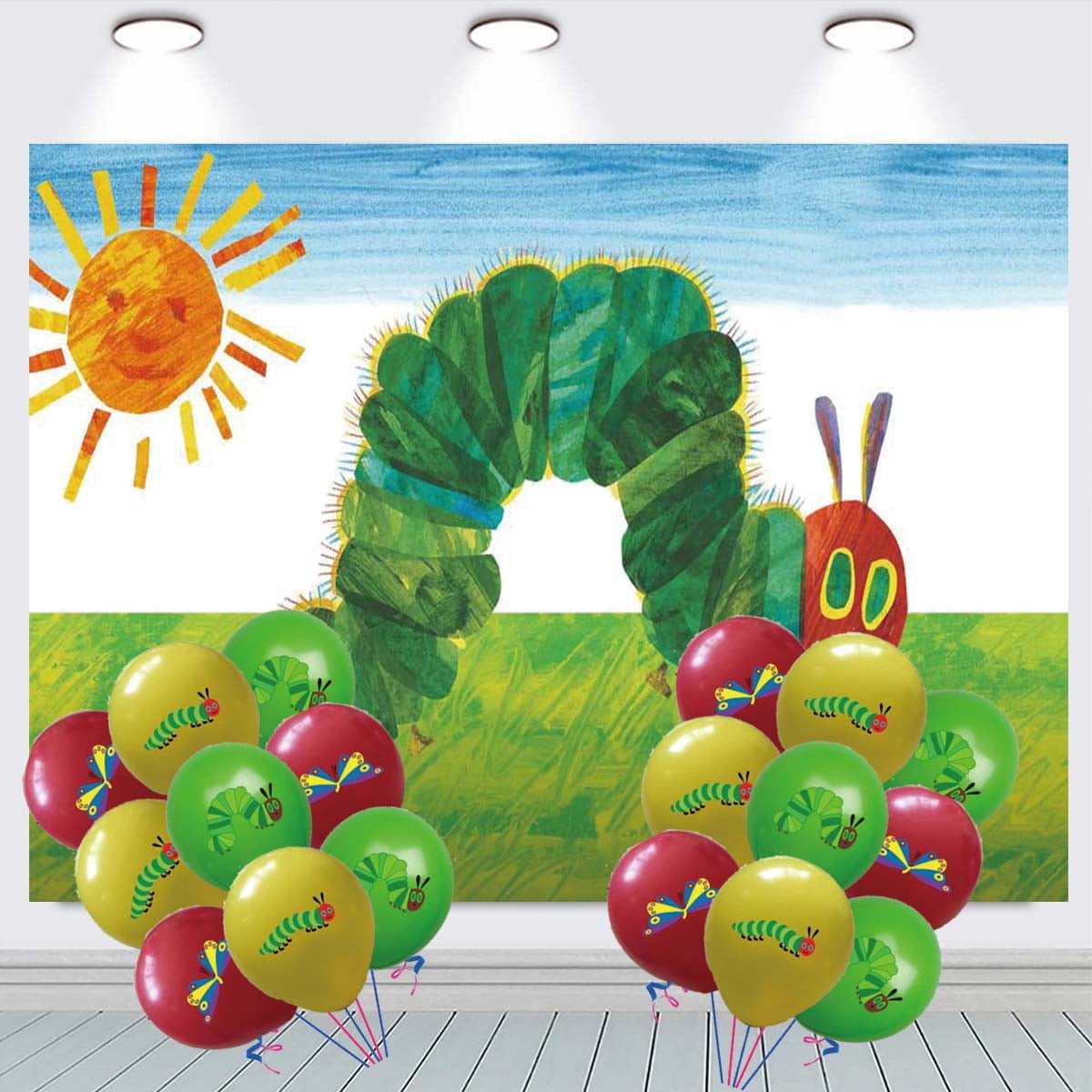 The Very Hungry Caterpillar Party Decorations Backdrop Banner Balloons ...