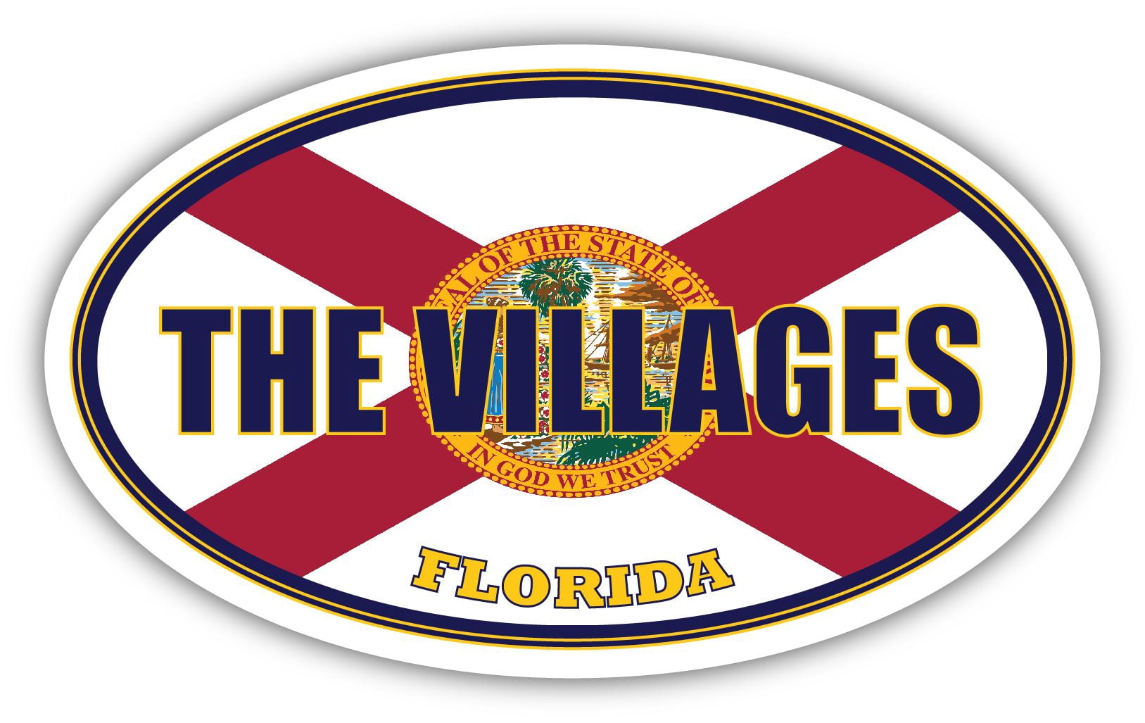 The Villages City Florida State Flag | FL Flag Sumter County Oval State ...