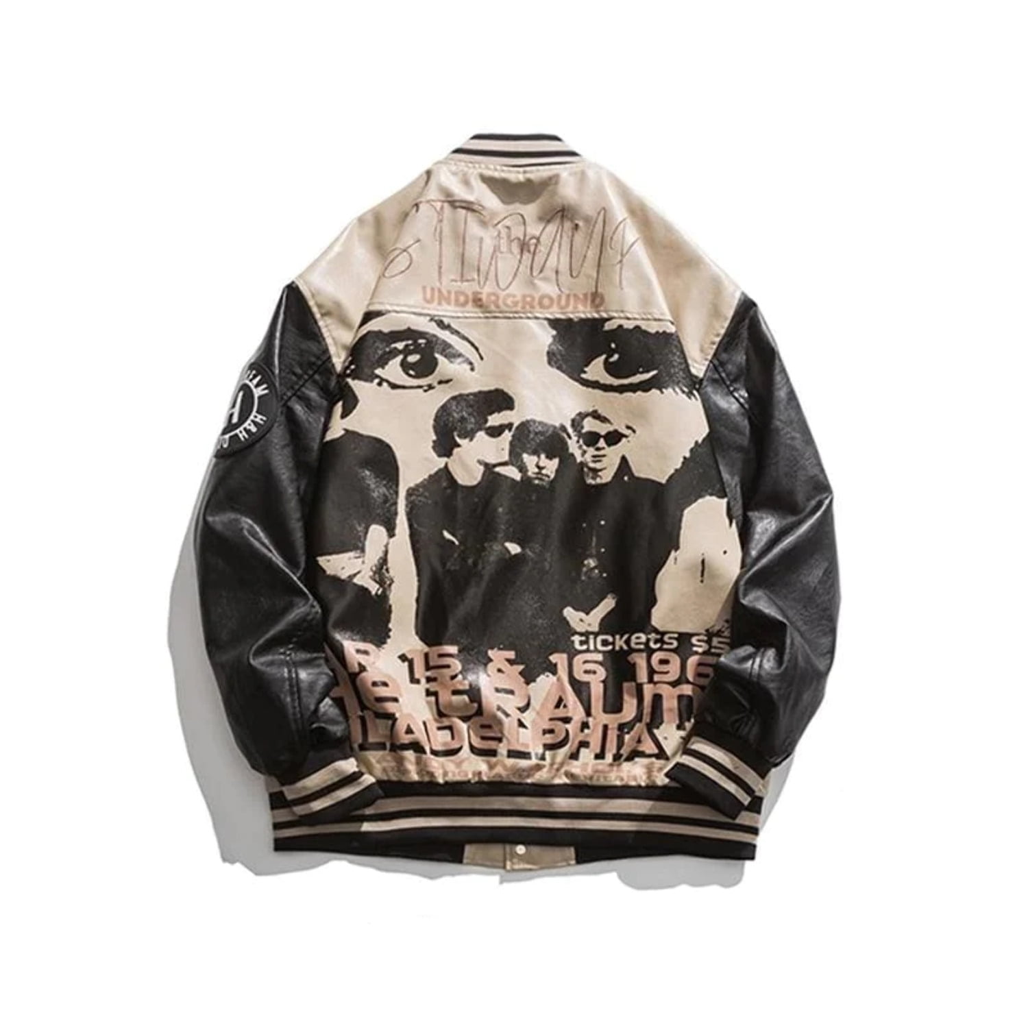 The Vintage Rider-1968 Leather Motorcycle Letter Jacket - Walmart.com