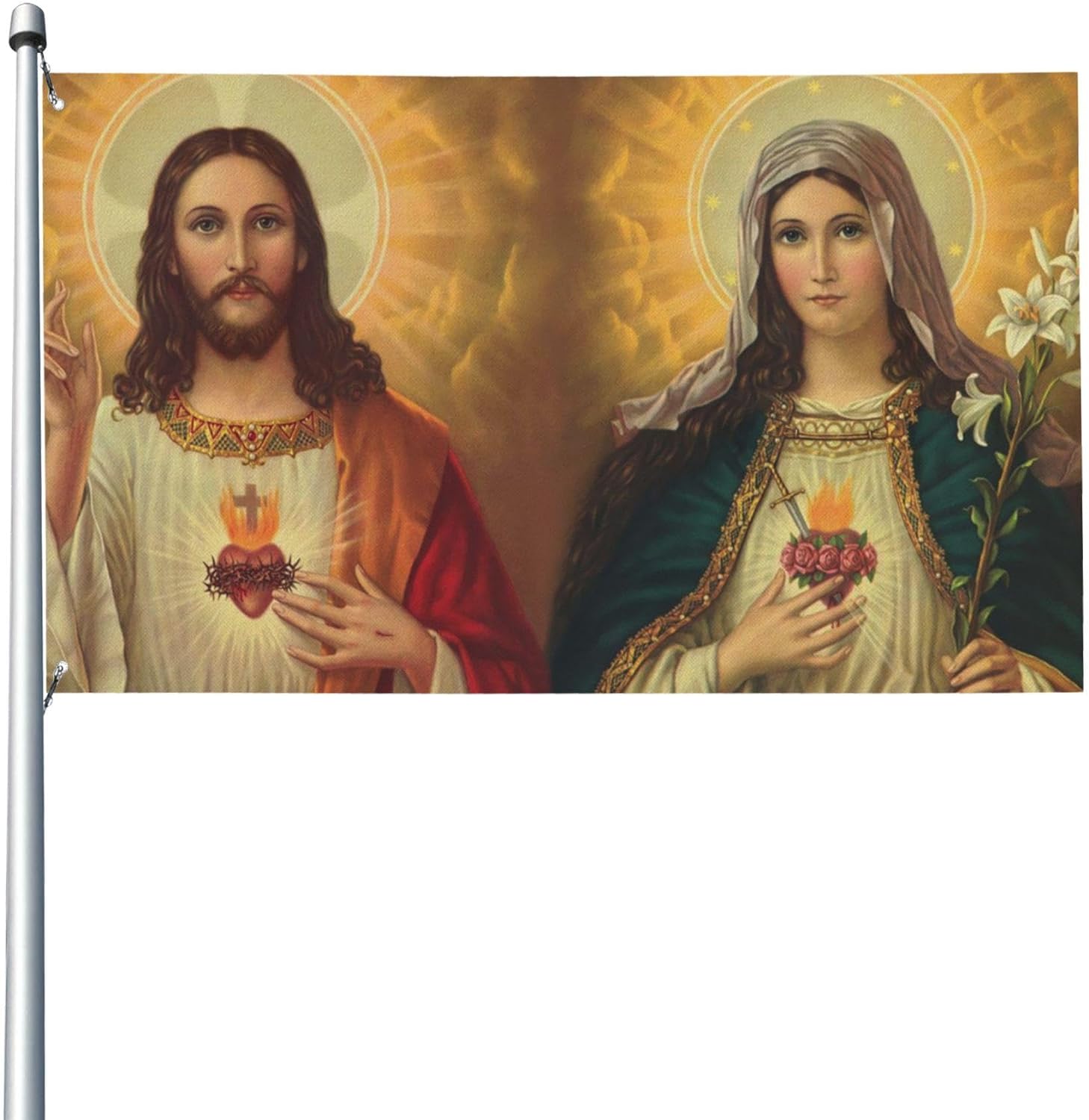 The Virgin Mary and Jesus Pattern Flag For Indoor Home House Decor ...