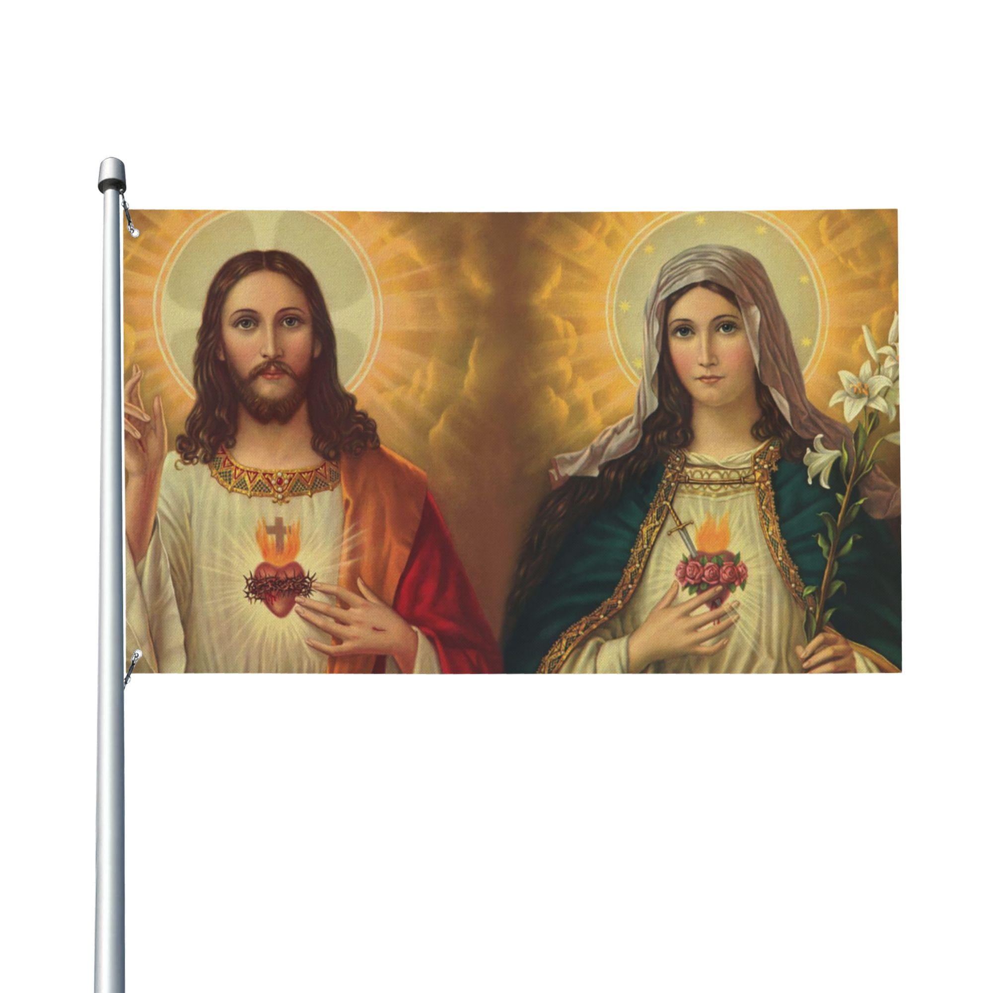 The Virgin Mary and Jesus Pattern Flag For Indoor Home House Decor ...