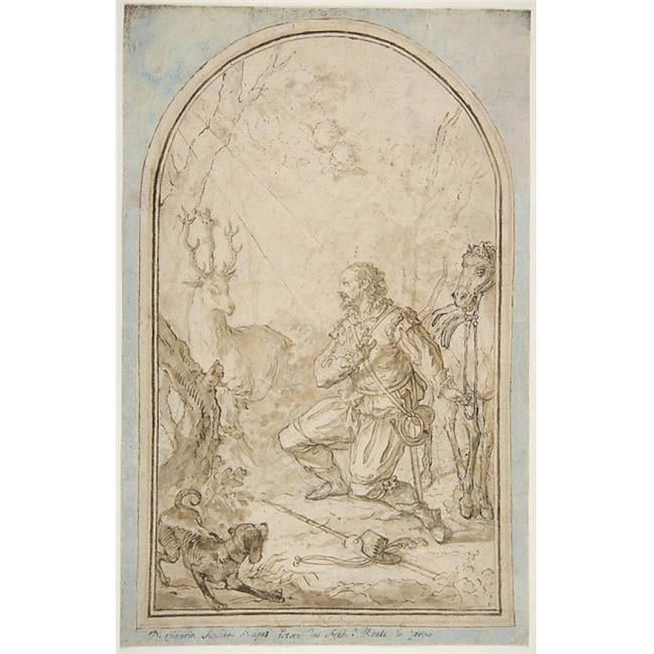 The Vision of St. Hubert Poster Print by Vittorio Amedeo Rapous ...