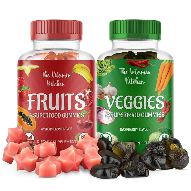 Vitamin Kitchen Superfood Natural Veggie & Fruit Gummies, 120 Chews ...
