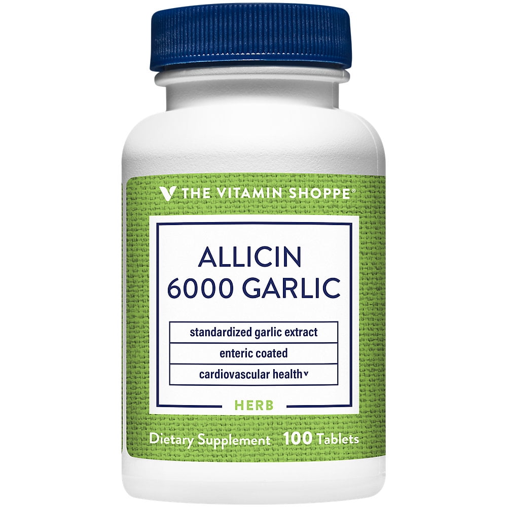 The Vitamin Shoppe Allicin 6000mcg Garlic, 650mg,Promotes Healthy ...