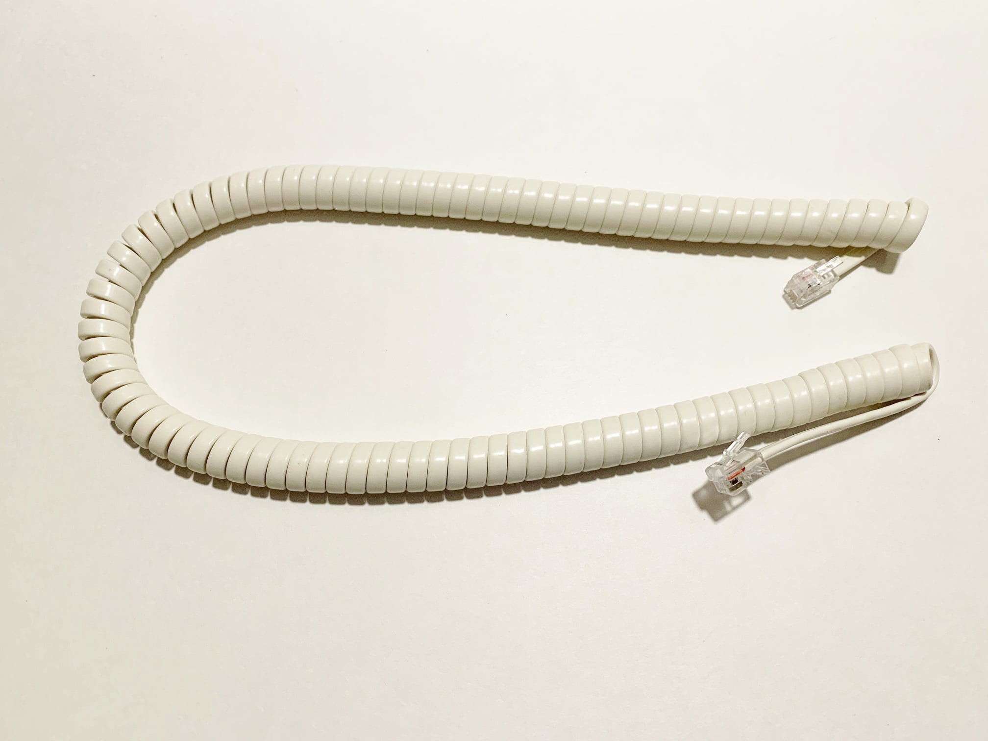 The VoIP Lounge 12ft Light Ivory Landline Phone Handset Receiver Curly ...