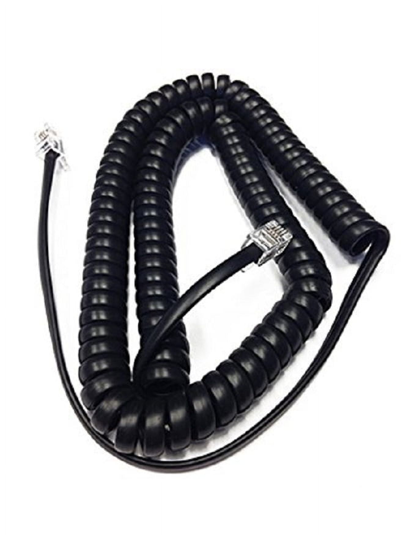 The VoIP Lounge Replacement 12 Foot Black Handset Cord for Polycom VVX ...