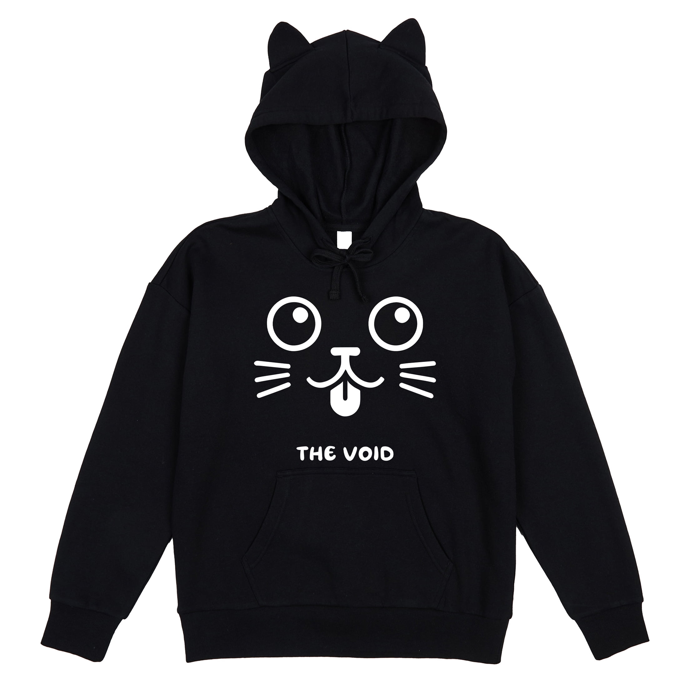 The Void Big Cat Face Adult Black Long Sleeve Cosplay Hoodie With 3D Ears-XS - Walmart.com