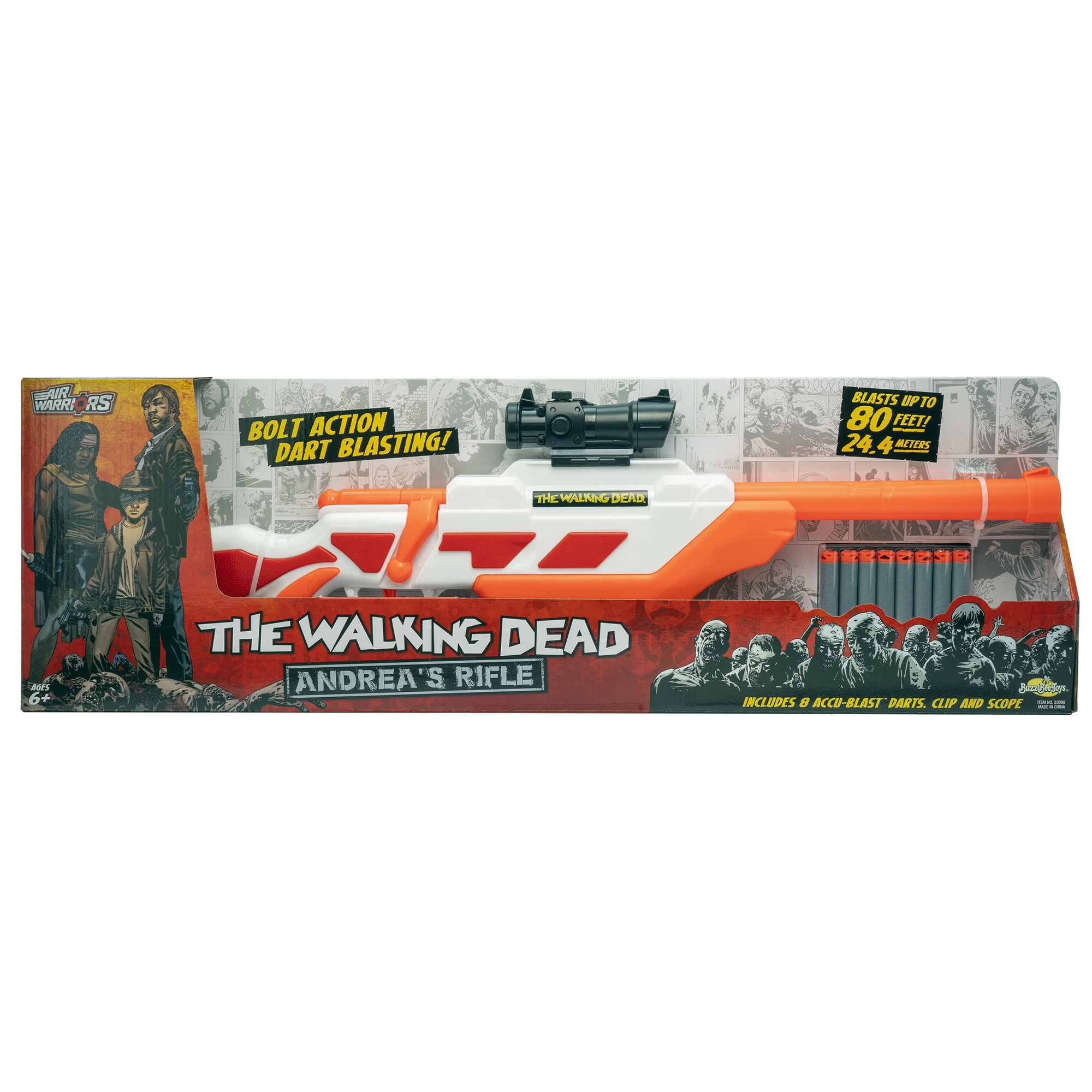 The Walking Dead: Andrea's Rifle Dart Blaster W/ 8 Darts, Ages 6 ...
