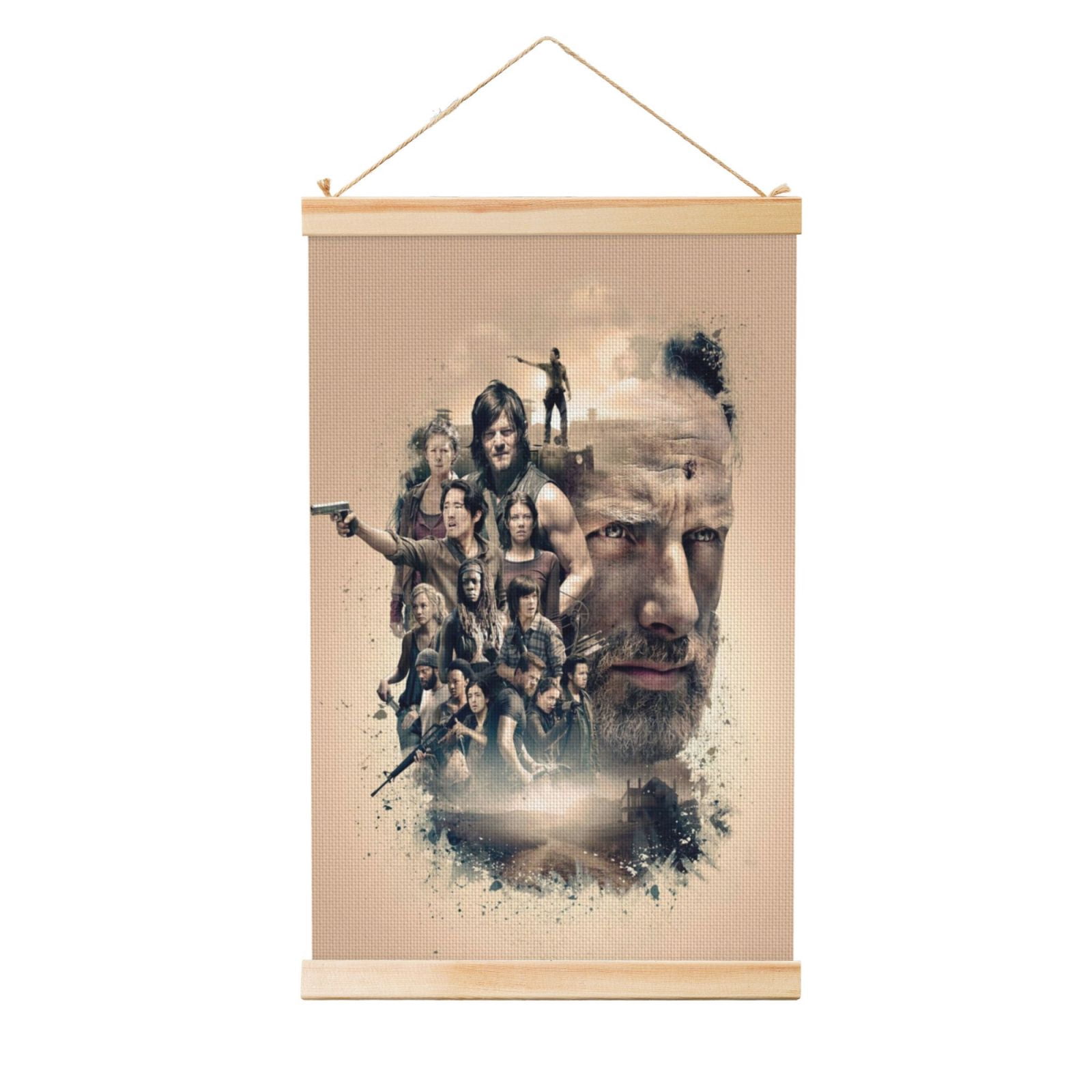 The Walking Dead Poster Aesthetic Canvas Wooden Shaft Wall Art Hanging ...